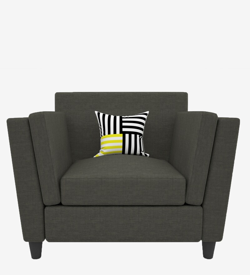 Buy Cabana Fabric 1 Seater Sofa in Dark Grey Colour by Adorn Homez ...