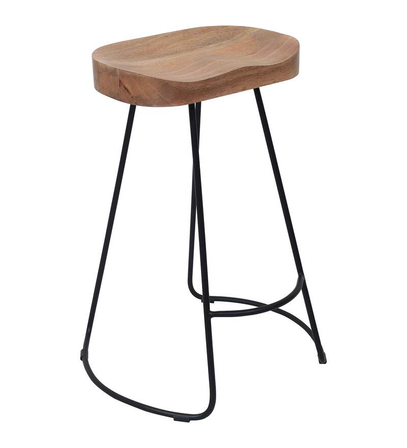 Buy Cady Metal Bar Stool In Natural Finish (Set Of 2) Online - Eclectic ...