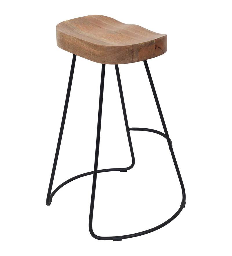 Buy Cady Metal Bar Stool In Natural Finish (Set Of 2) Online - Eclectic ...