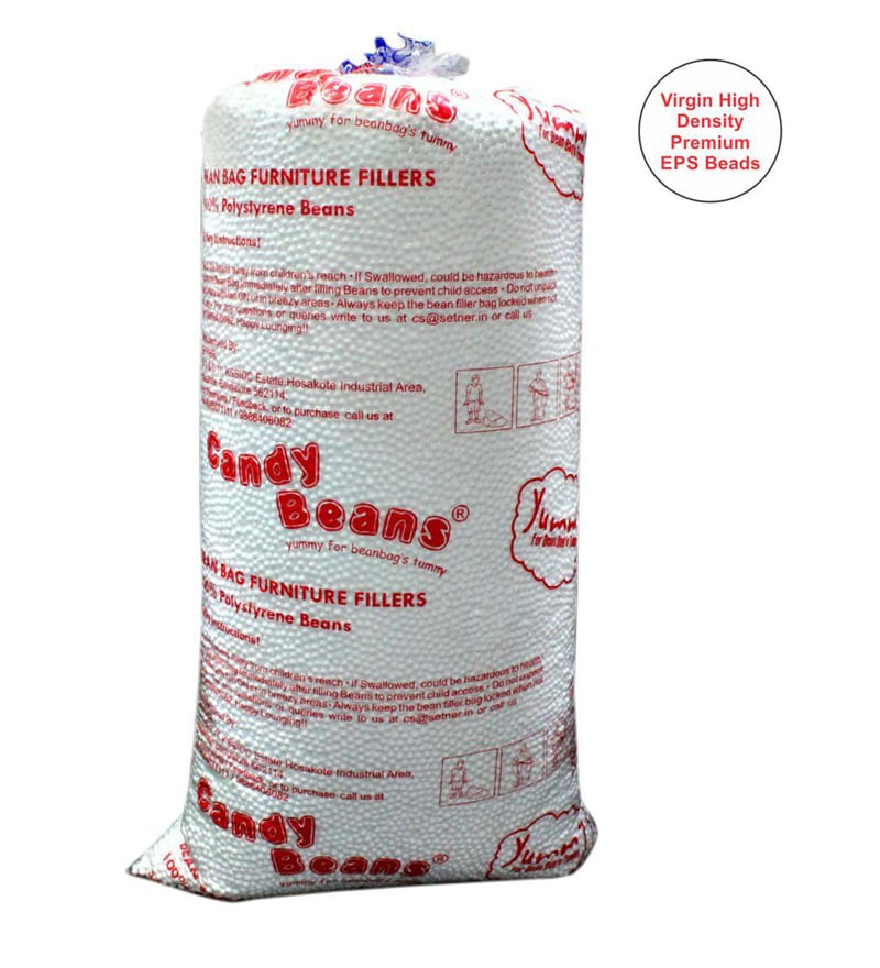 Buy Candy 2.4 Kg Virgin High Density Premium Bean Bag Refill in White ...