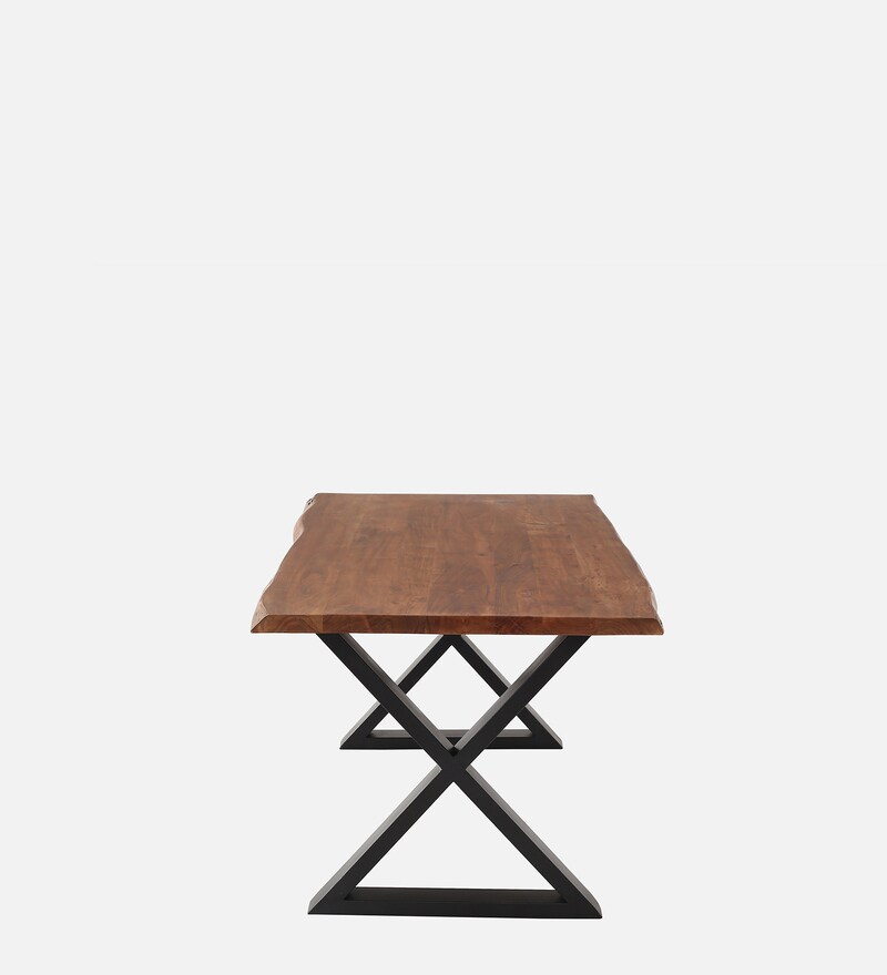 Buy Caravan Solid Wood 6 Seater Dining Table in Walnut Finish by Star ...