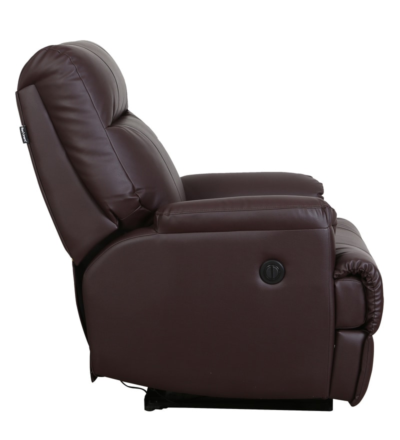 Buy Carol Single Seater Motorized Recliner In Brown Leatherette By ...