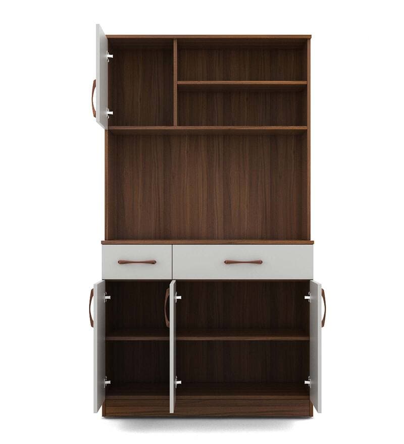 Buy Carson Crockery Unit in Exotic Teak & Frosty White Finish by A ...
