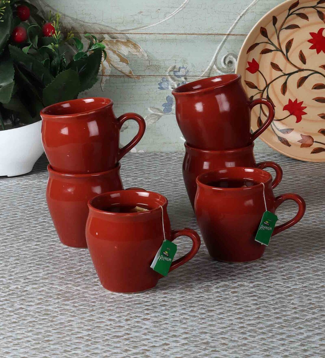 Buy 150 ML Brown Ceramic (Set of 6) Mugs at 59% OFF by Cdi | Pepperfry