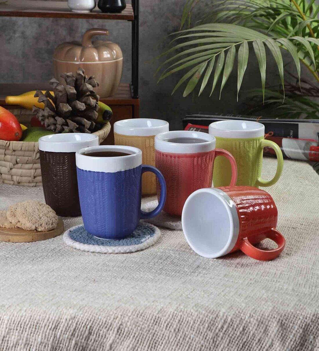 Buy 250 ML Multi Ceramic (Set of 7) Mugs at 53% OFF by Cdi | Pepperfry