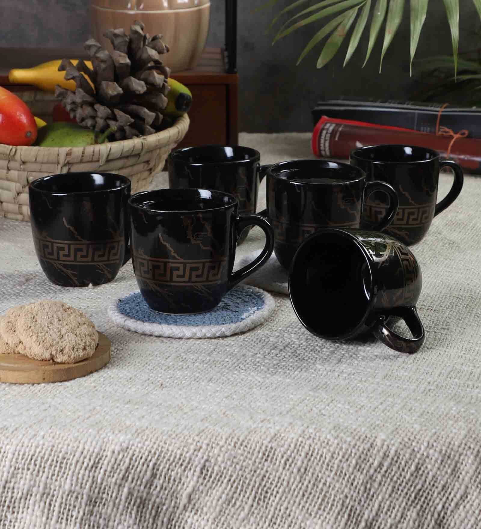 Buy 200ML Black Ceramic (Set of 6) Mugs at 56% OFF by Cdi | Pepperfry