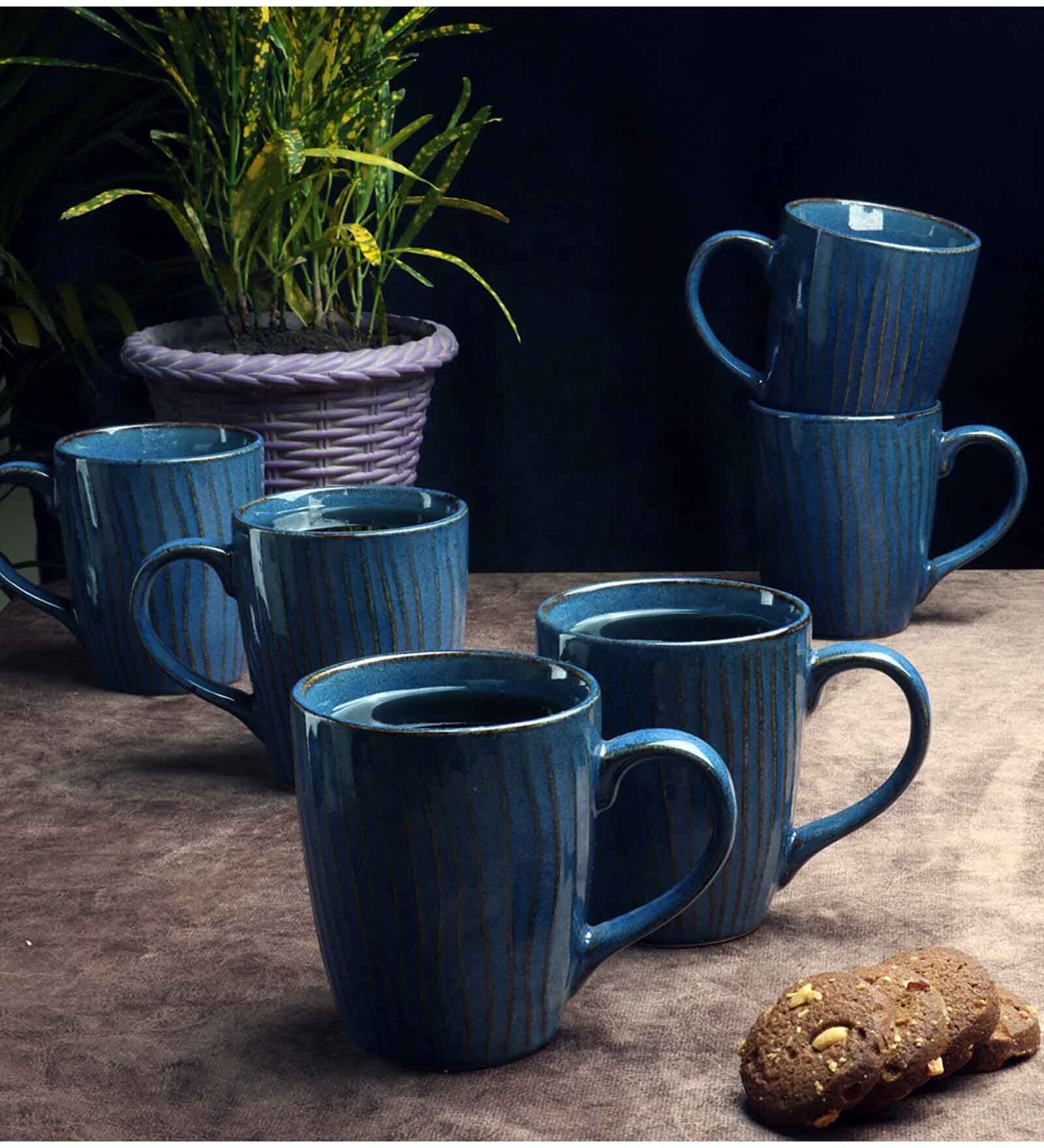 Buy Blue 300ml Ceramic (Set Of 6) Coffee Mugs at 53% OFF by Cdi | Pepperfry