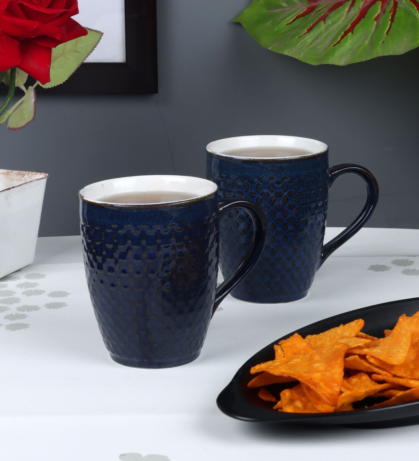 Buy 250 ML Blue Ceramic (Set of 7) Mugs at 55% OFF by Cdi | Pepperfry