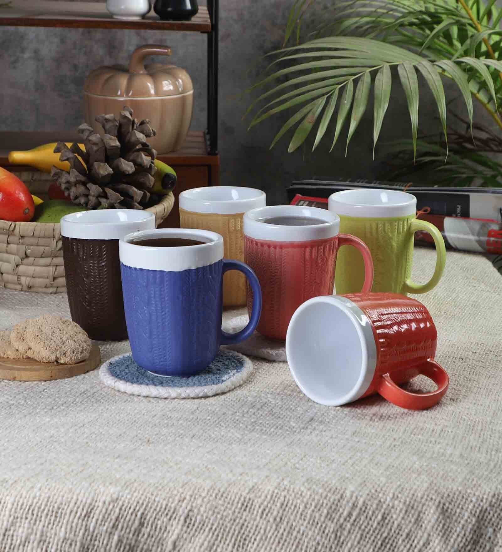 Buy 250 ML Multi Ceramic (Set of 6) Mugs at 60% OFF by Cdi | Pepperfry