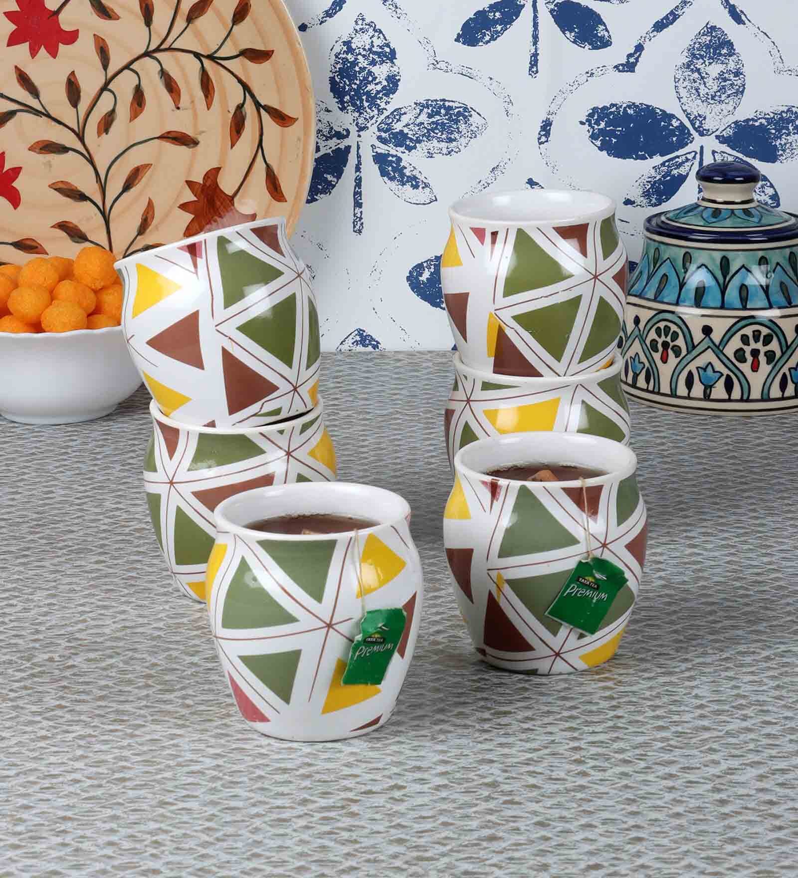 Buy 150 ML White Ceramic (Set of 6) Kullar at 50% OFF by Cdi | Pepperfry