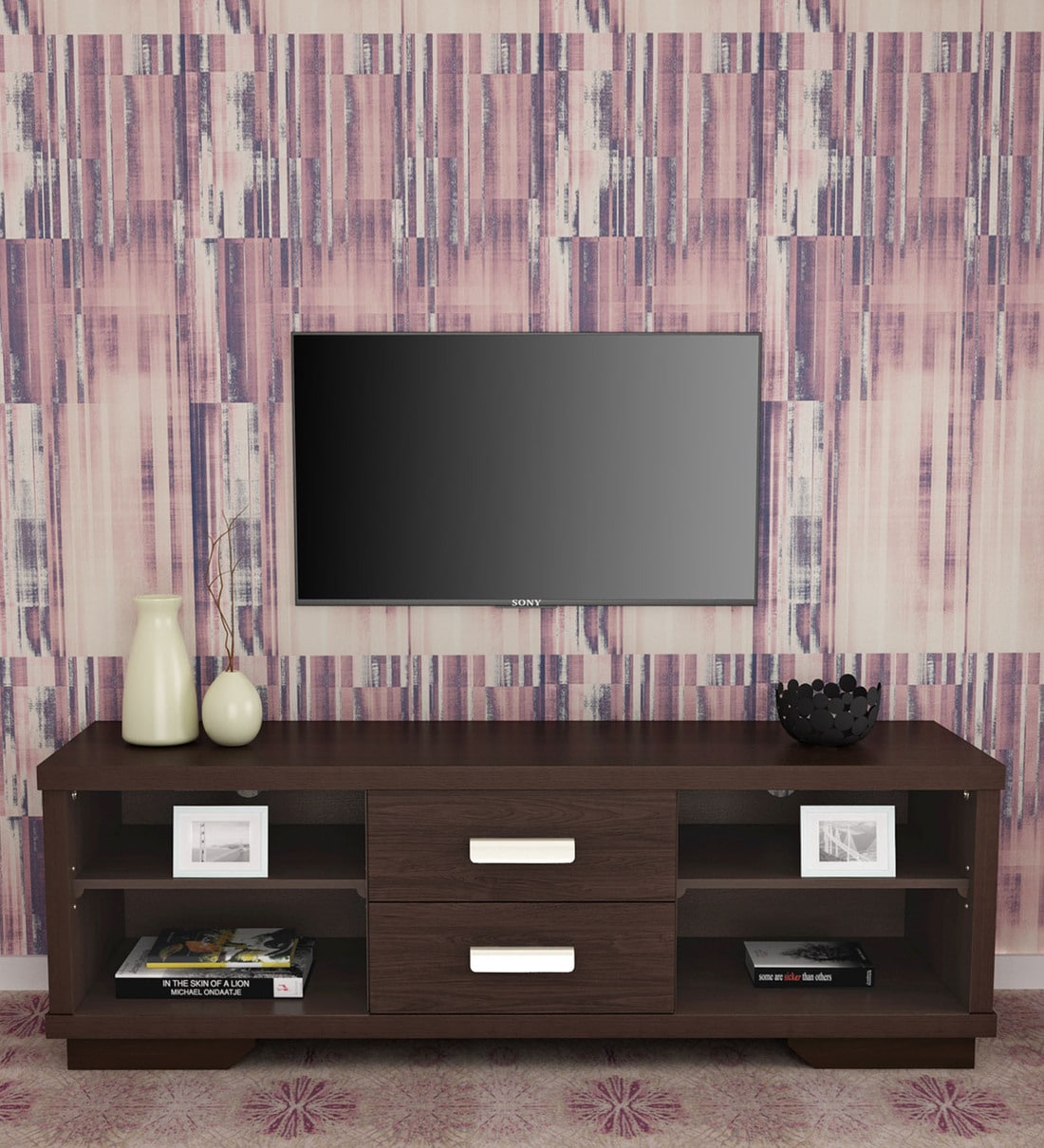 Buy Cecy TV Unit in Brazen Brown Finish at 68% OFF by @home | Pepperfry