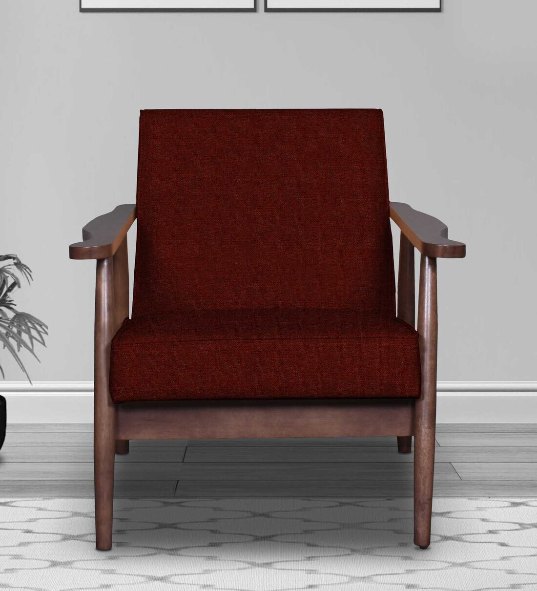 Buy Celene 1 Seater Sofa in Red Colour at 30% OFF by Furnitech | Pepperfry