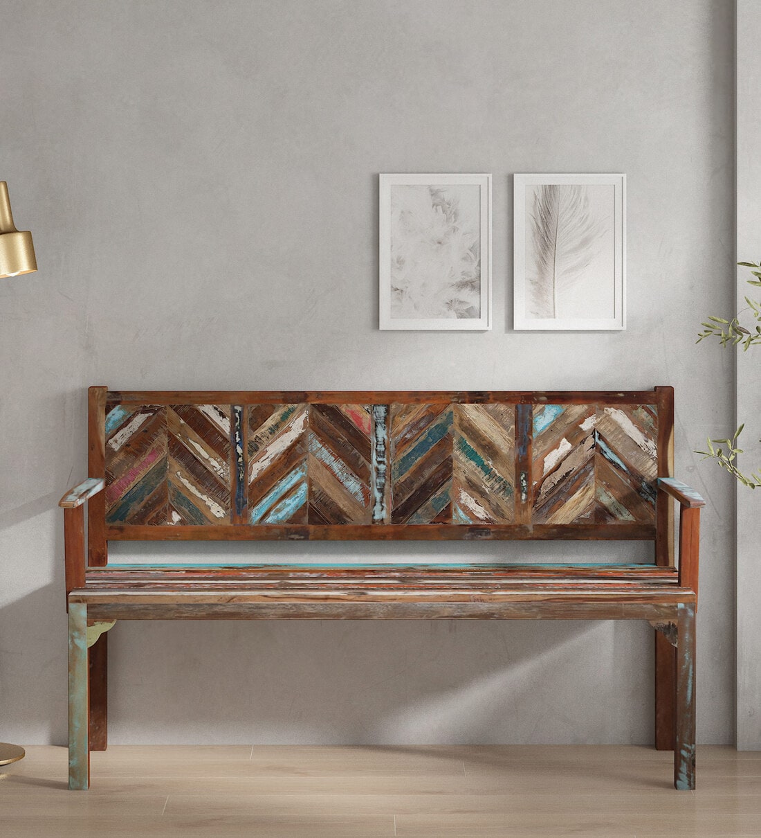 Buy Celestia Solid Wood Settee in Distress Finish at 11% OFF by ...