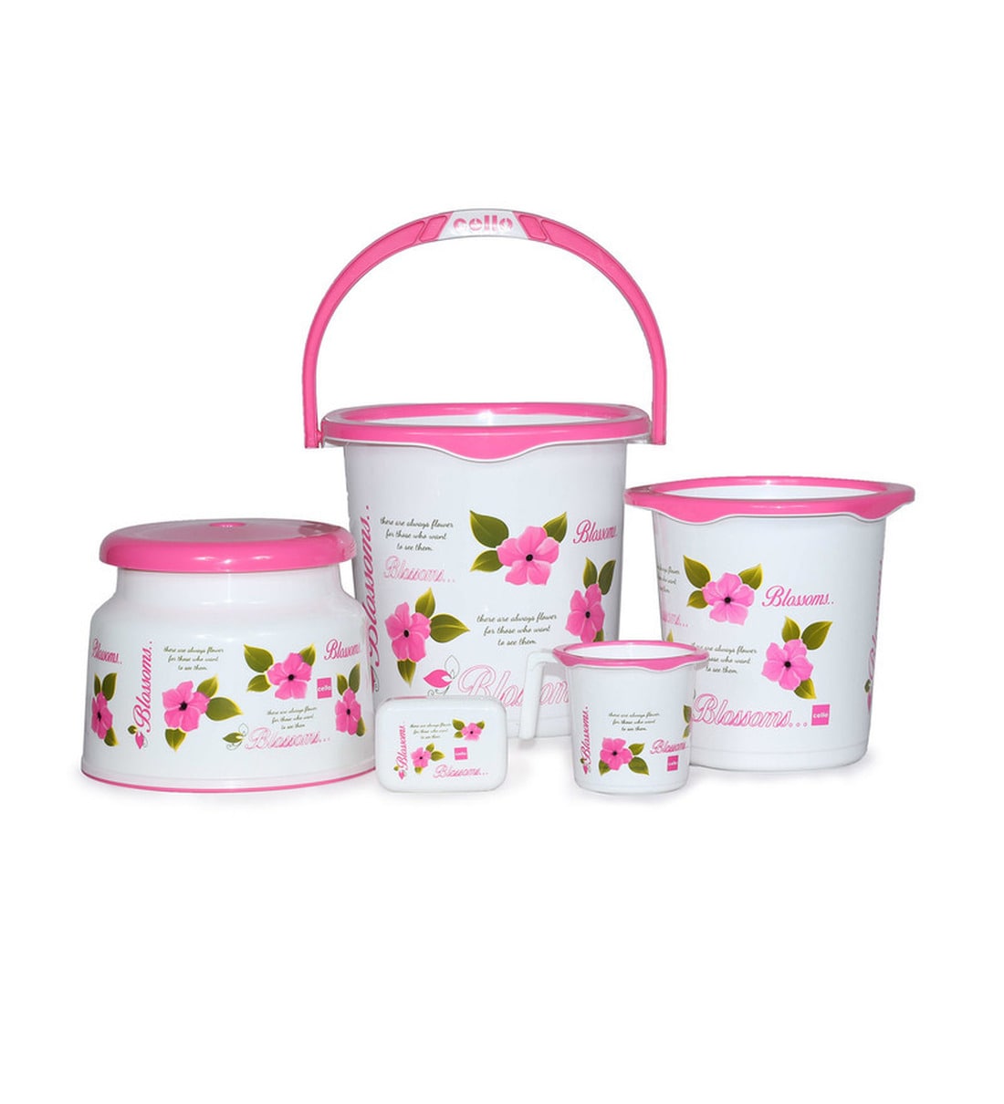 Buy Plastic 5 Pcs Bucket Set in Pink by Cello Online - Others ...
