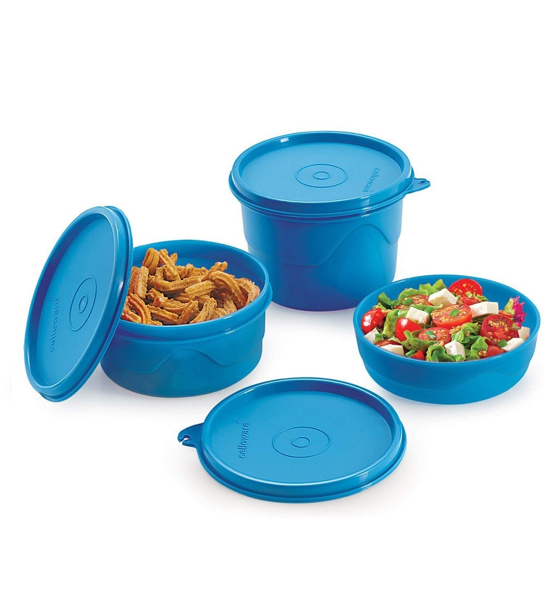 Buy Cello Max Fresh Club Polypropylene Container Set, 3-Pieces, Blue ...
