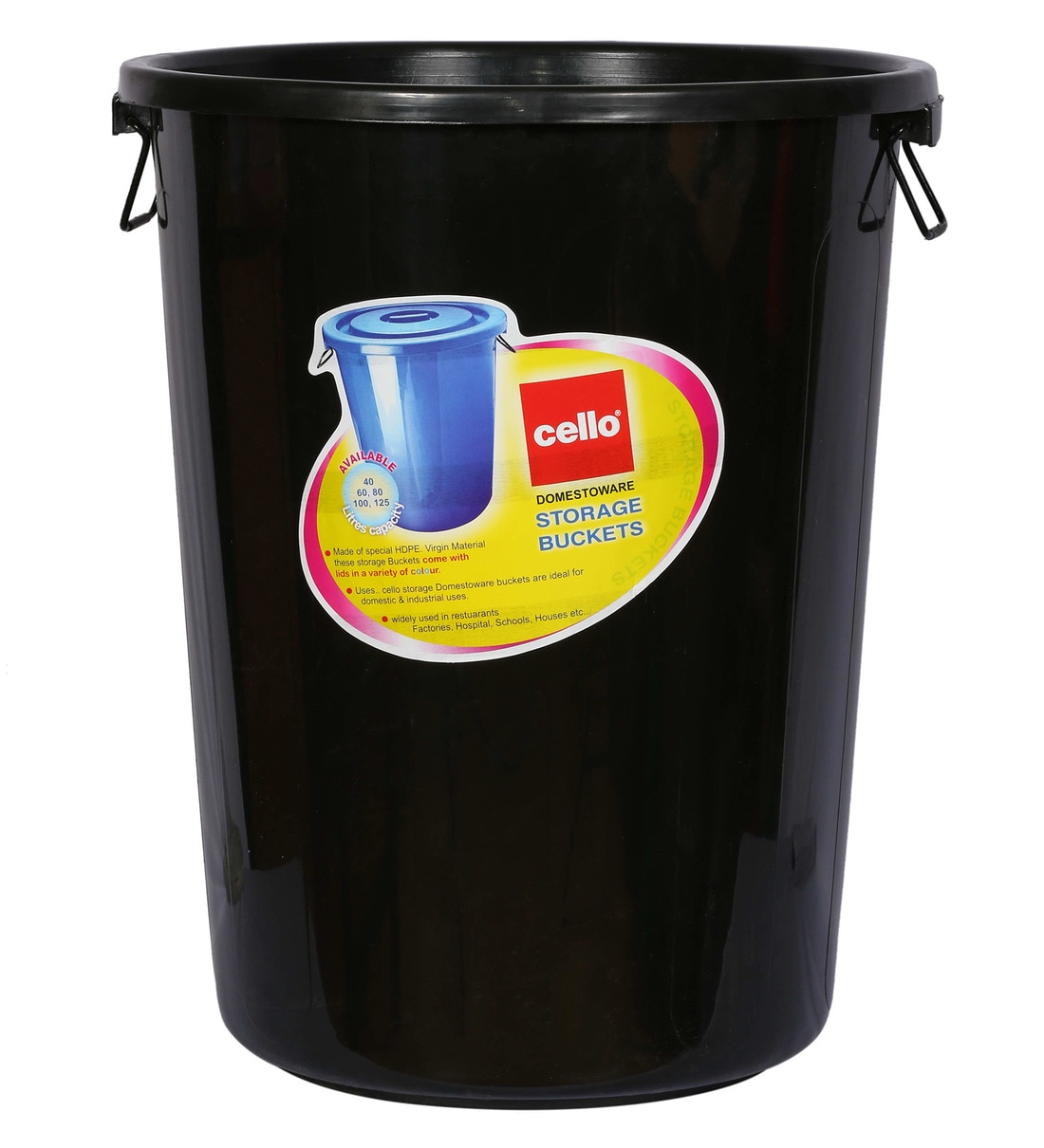 Buy Cello Plastic 100 L Black Storage Bucket Online - Trash Cans ...