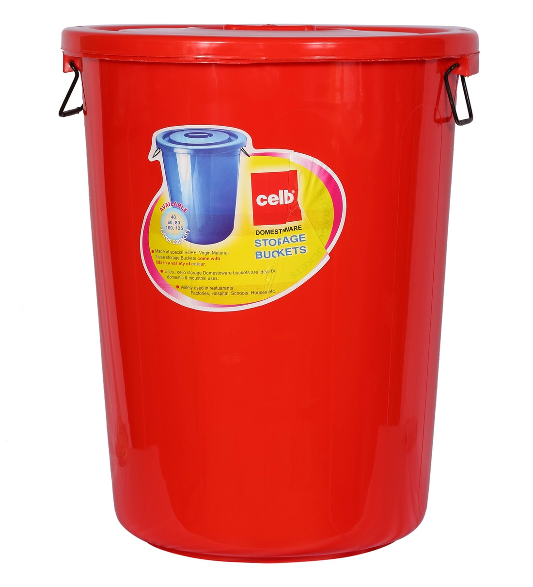 Buy Cello Plastic 100 L Red Storage Bucket with Lid at 11% OFF by Cello ...