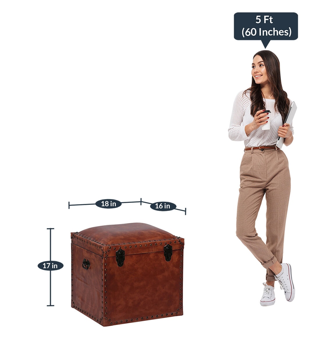 Buy Celtic Upholstered Trunk In Tan Colour By Bohemiana Online - Trunks ...