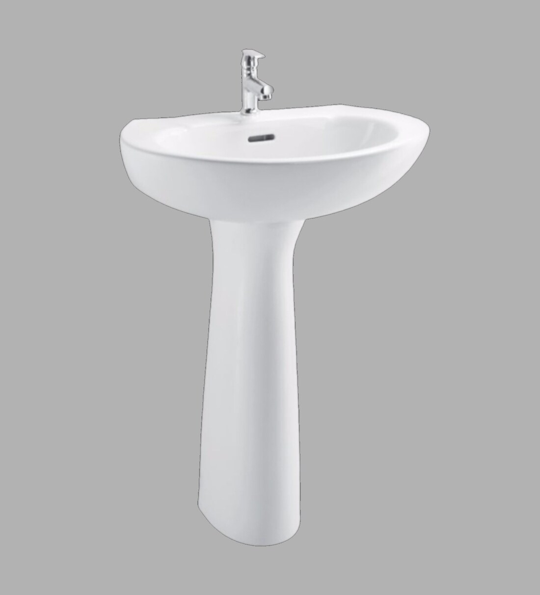 Buy Ceramic U-Shape White Pedestal Wash Basin (H: 32, W: 8, D: 8 Inches ...