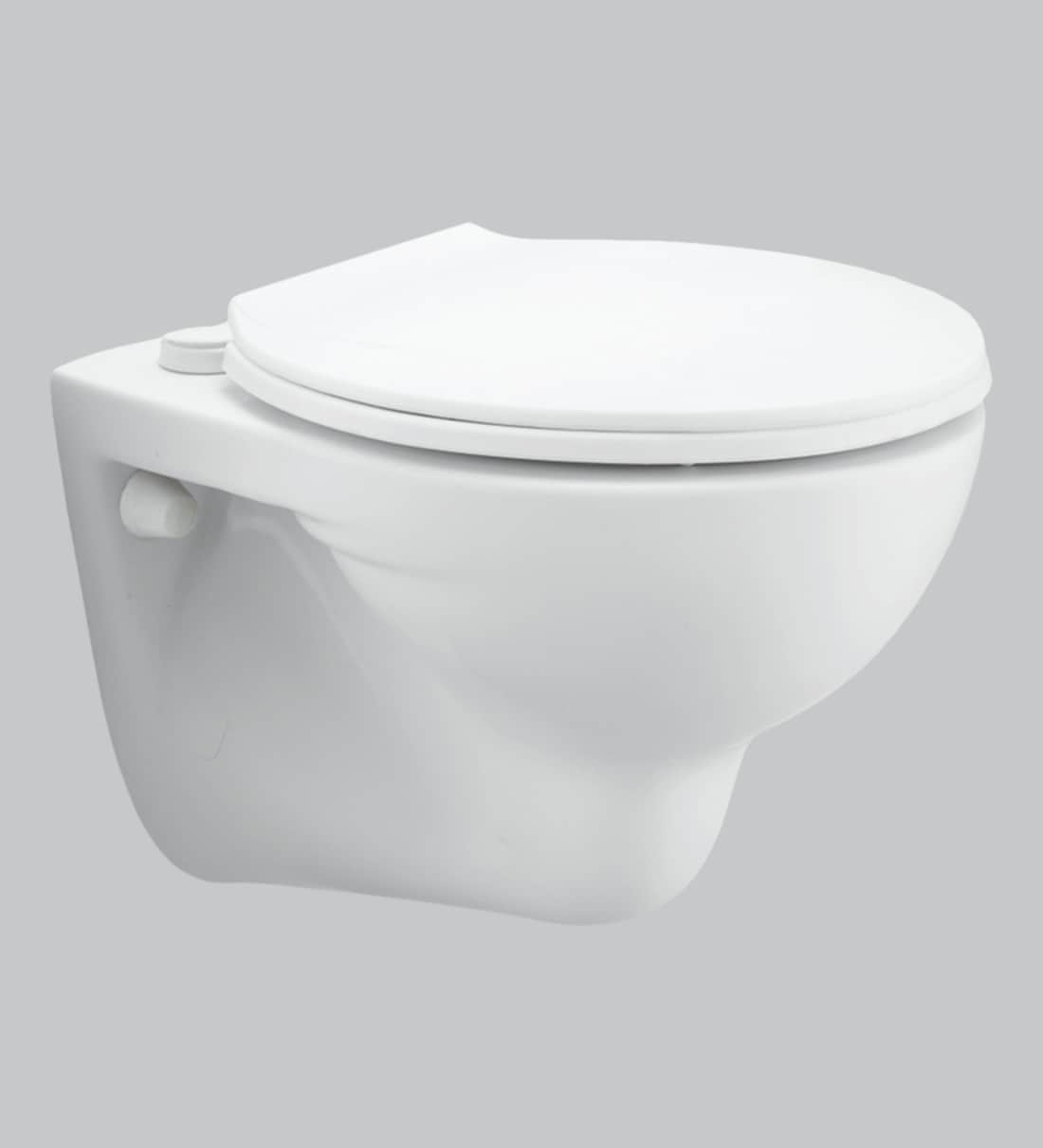 Buy Ceramic White P Trap Wall Mounted Commode (H: 13.2W: 19.6D: 14 ...