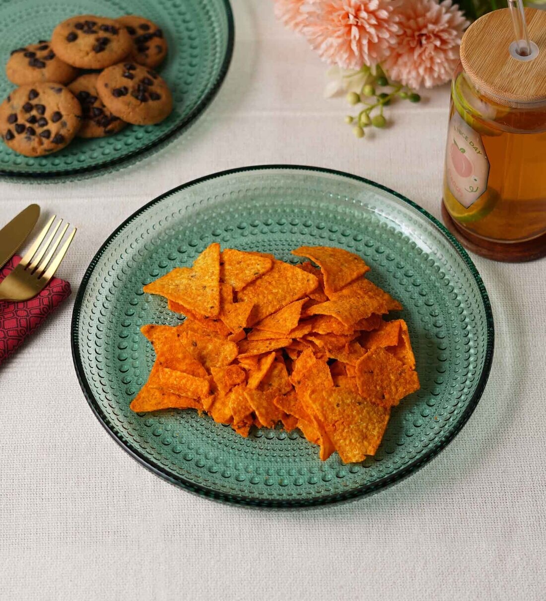 Buy Green Glass (Set Of 2) Dinner Plates at 50% OFF by Ceradeco | Pepperfry