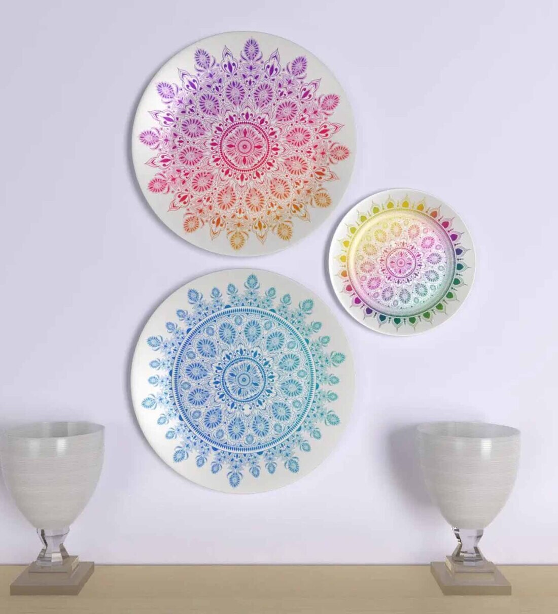 Buy Ceramic Wall Plates with Multi Color Mandala Set of 3 at 44% OFF by ...