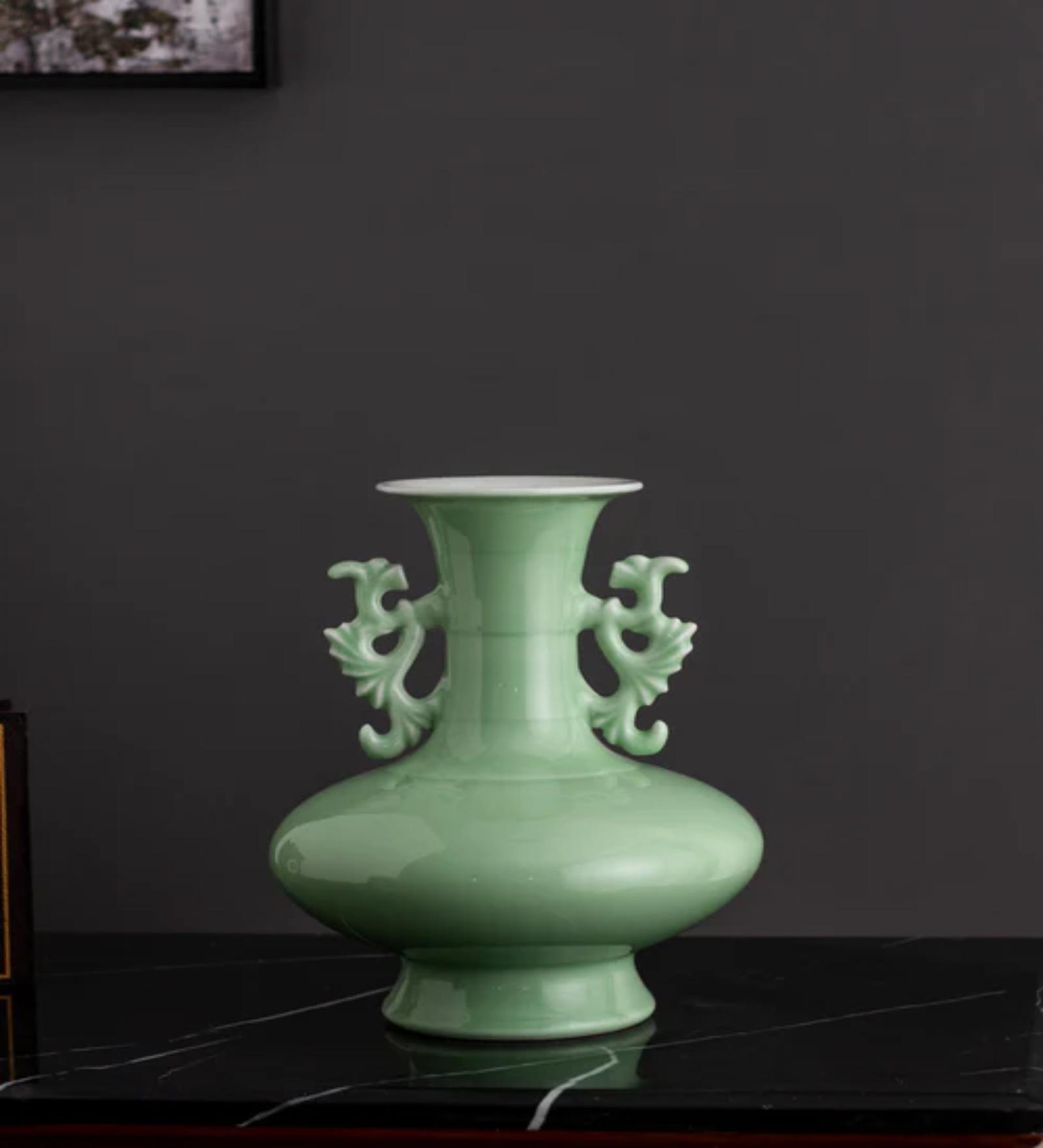 Buy Celadon Green Ceramic Vase at 25% OFF by The Decor Kart | Pepperfry