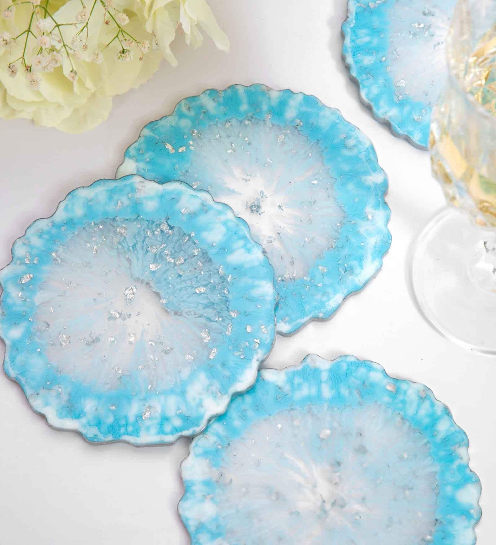Buy Celeste Aesthetic Blue Resin Coaster (Set of 4) by HN Hues at 74% ...