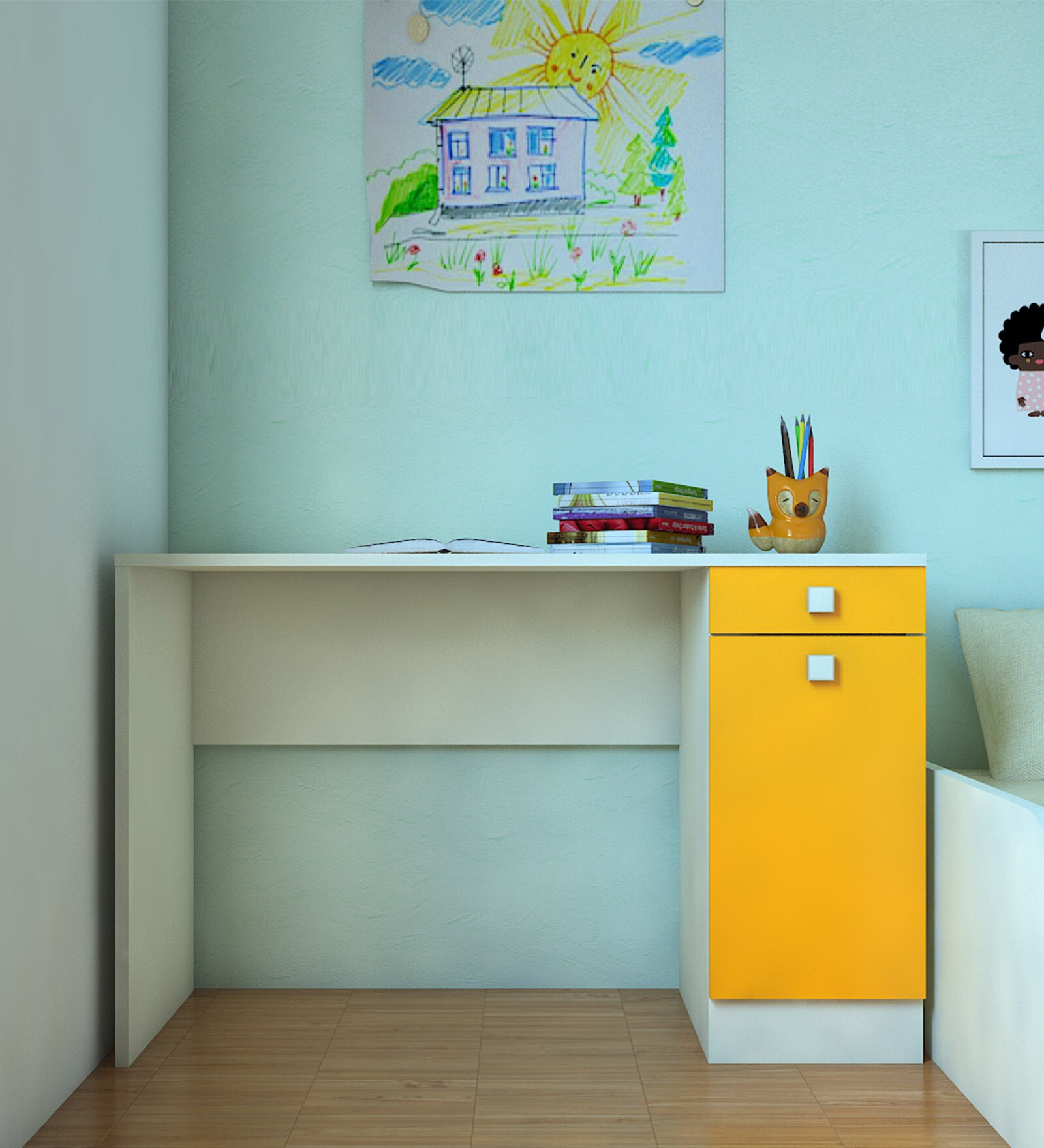 Buy Celestia Kids Study Table in Mango Yellow Colour at 32% OFF by ...