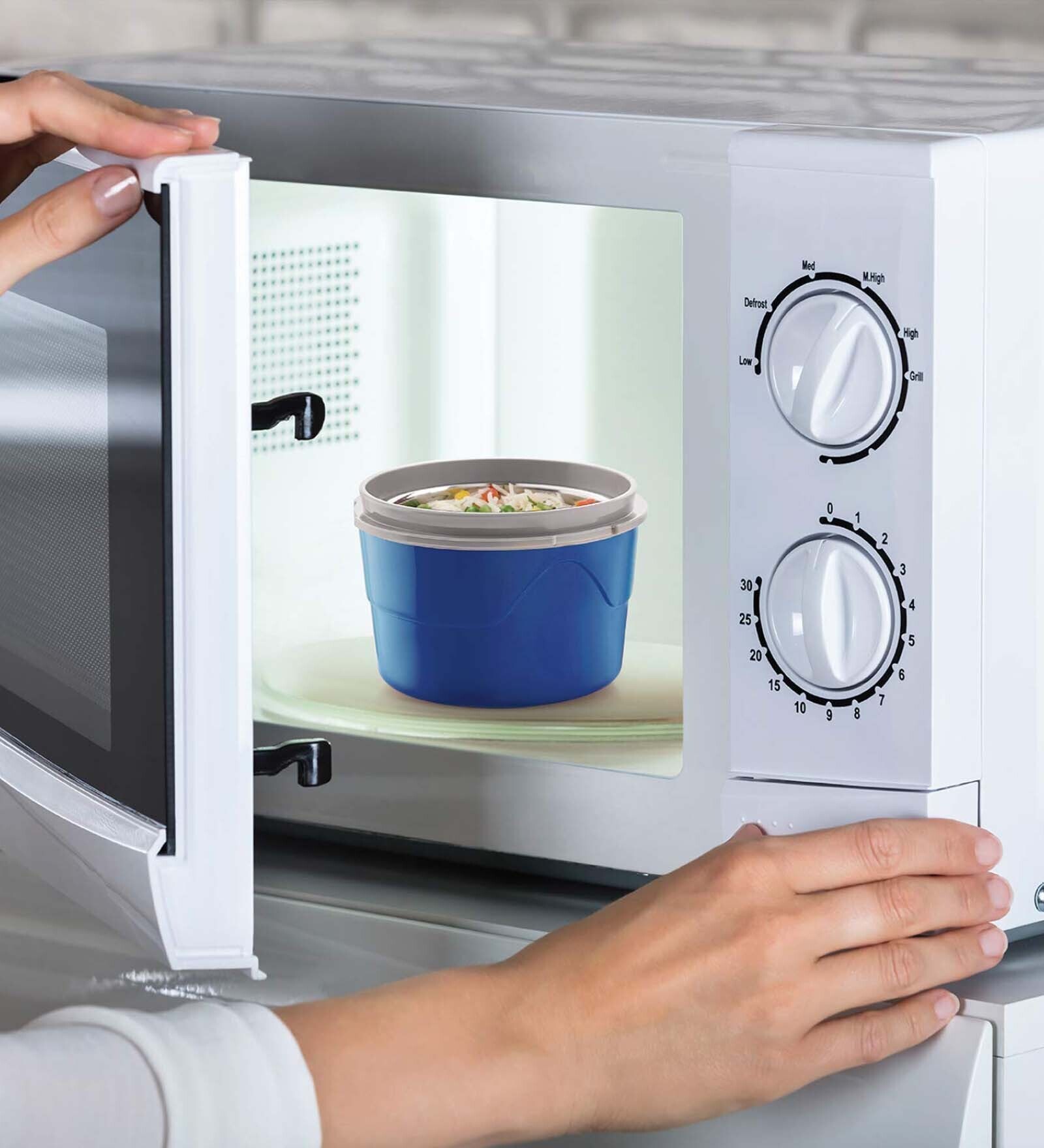 Buy Cello Max Fresh Hot Wave Inner Stainless Steel Lunch Box (Blue ...