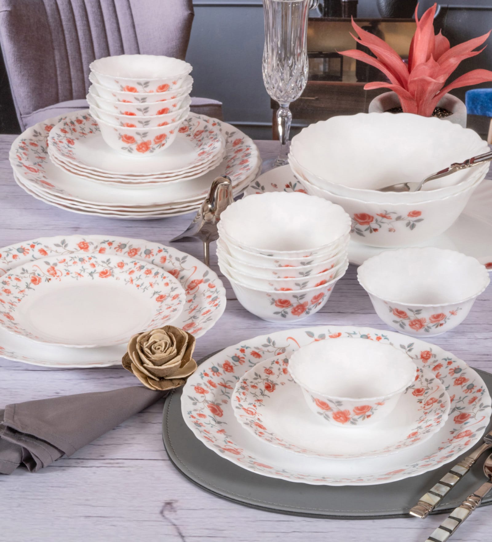 Buy Cello Opalware Dinner Set (set of 33pcs) at 15% OFF by Cello ...