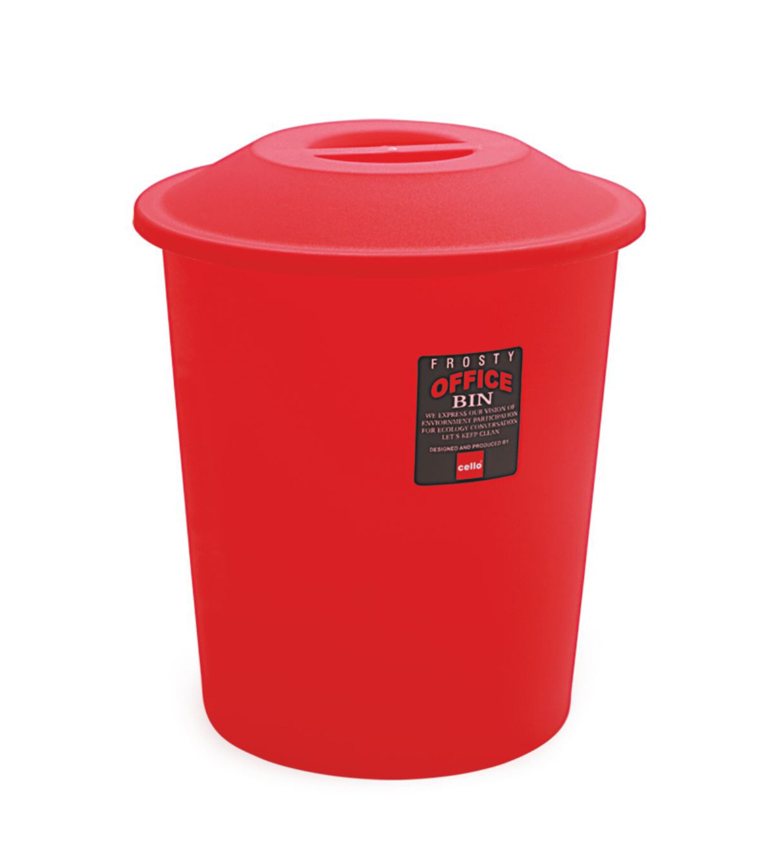 Buy Cello Red Frosty Plastic 6 L Office Bin Garbage Bucket with Lid ...