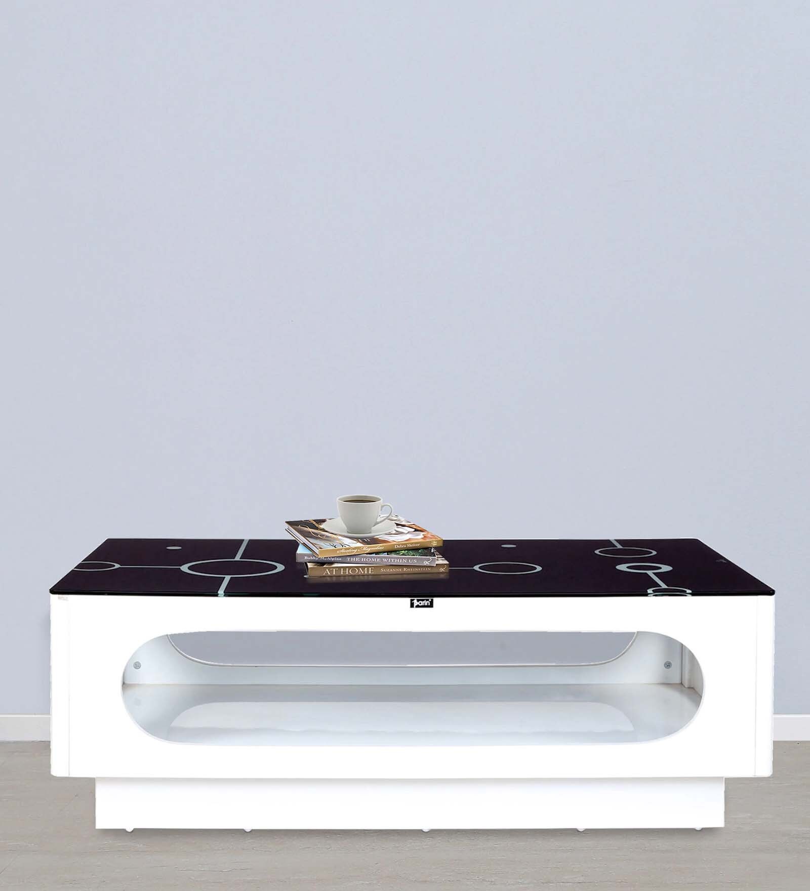 Buy Duster Center Table with Black Glass Top by Parin Online - VIP zero ...