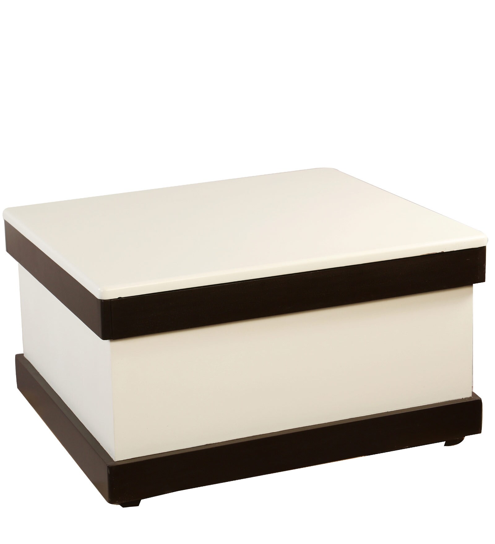 Buy Center Table with Four Slide-Out Trays in Brown & White Colour by ...