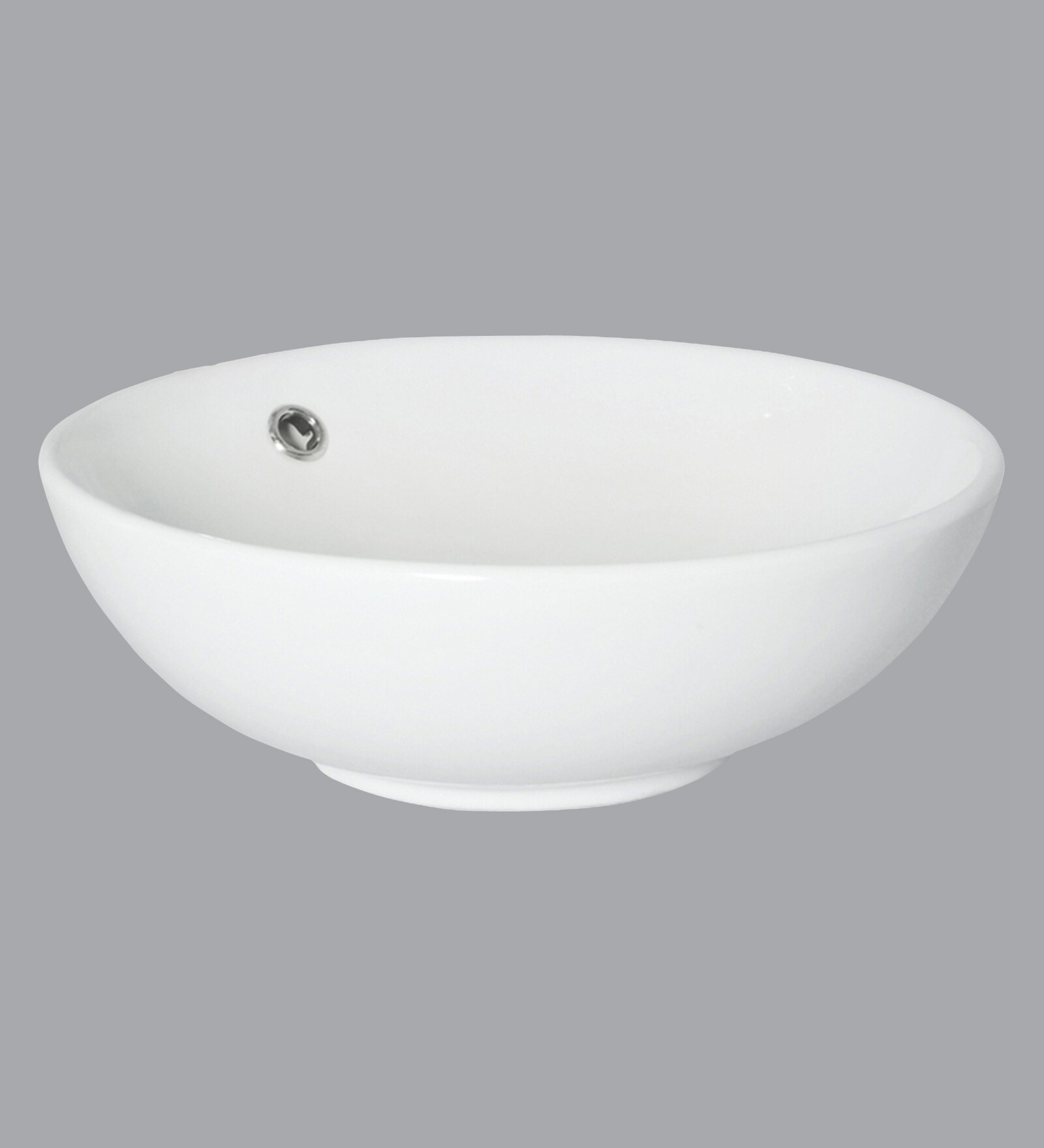 Buy Ceramic Round Shape White Counter Top Wash Basin (H: 7, W: 16.8, D ...