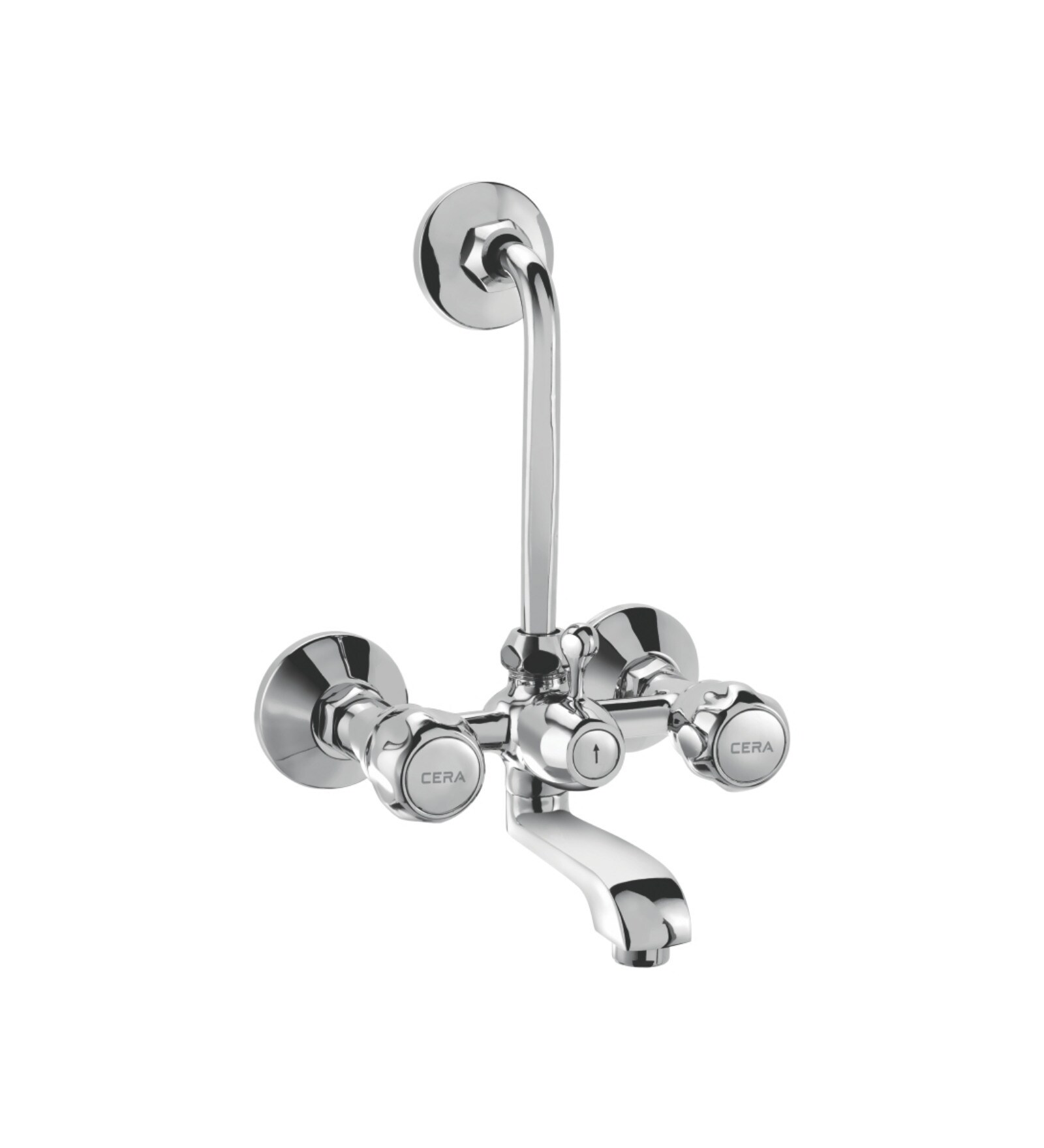 Buy Brass Chrome Plated Bath Mixer (L: 1.3, W: 7.6, H: 10 Inches) by ...