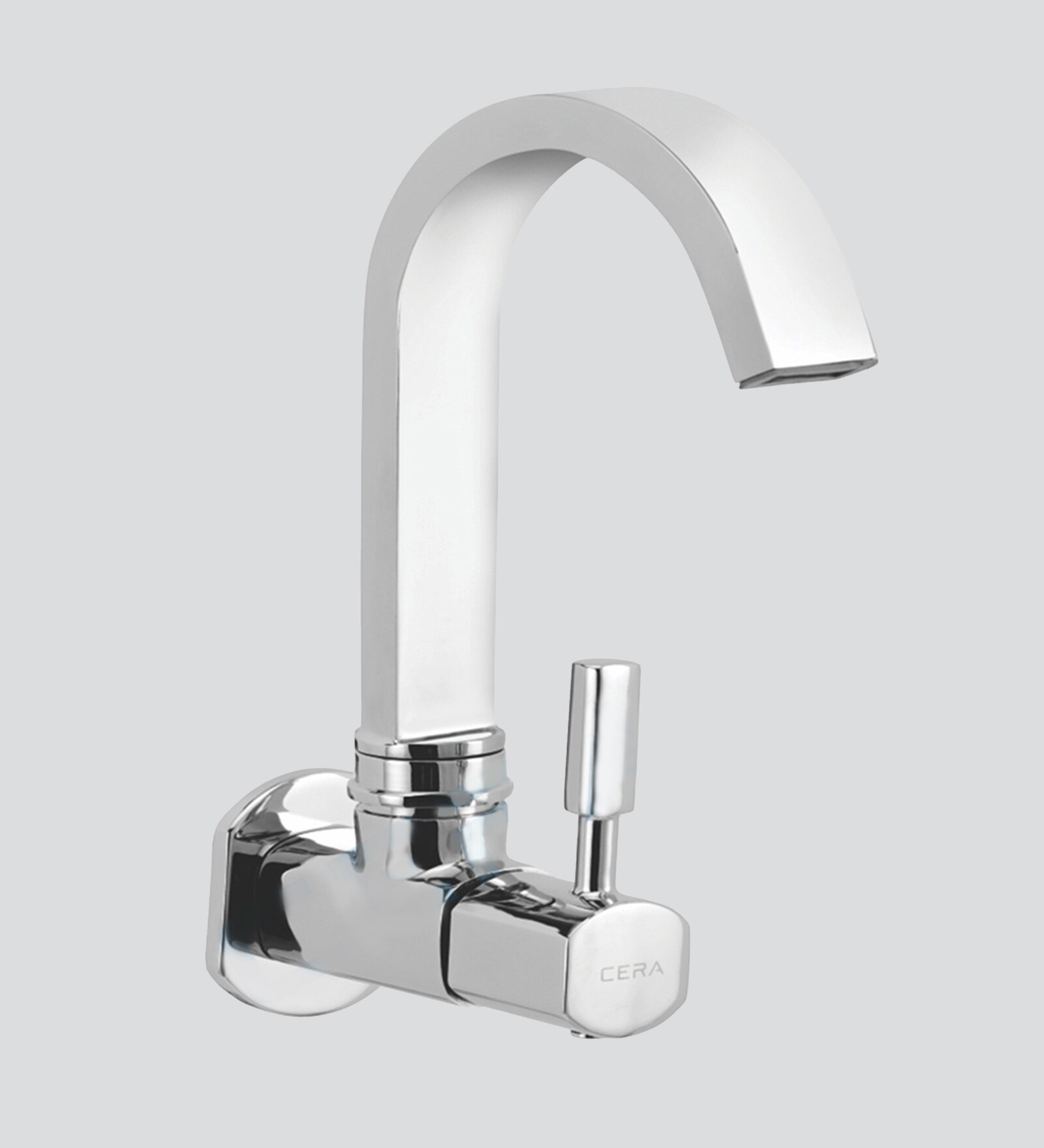 Buy Cera Gayle Chrome Brass Kitchen Sink Tap with Wall Flange & Aerator ...