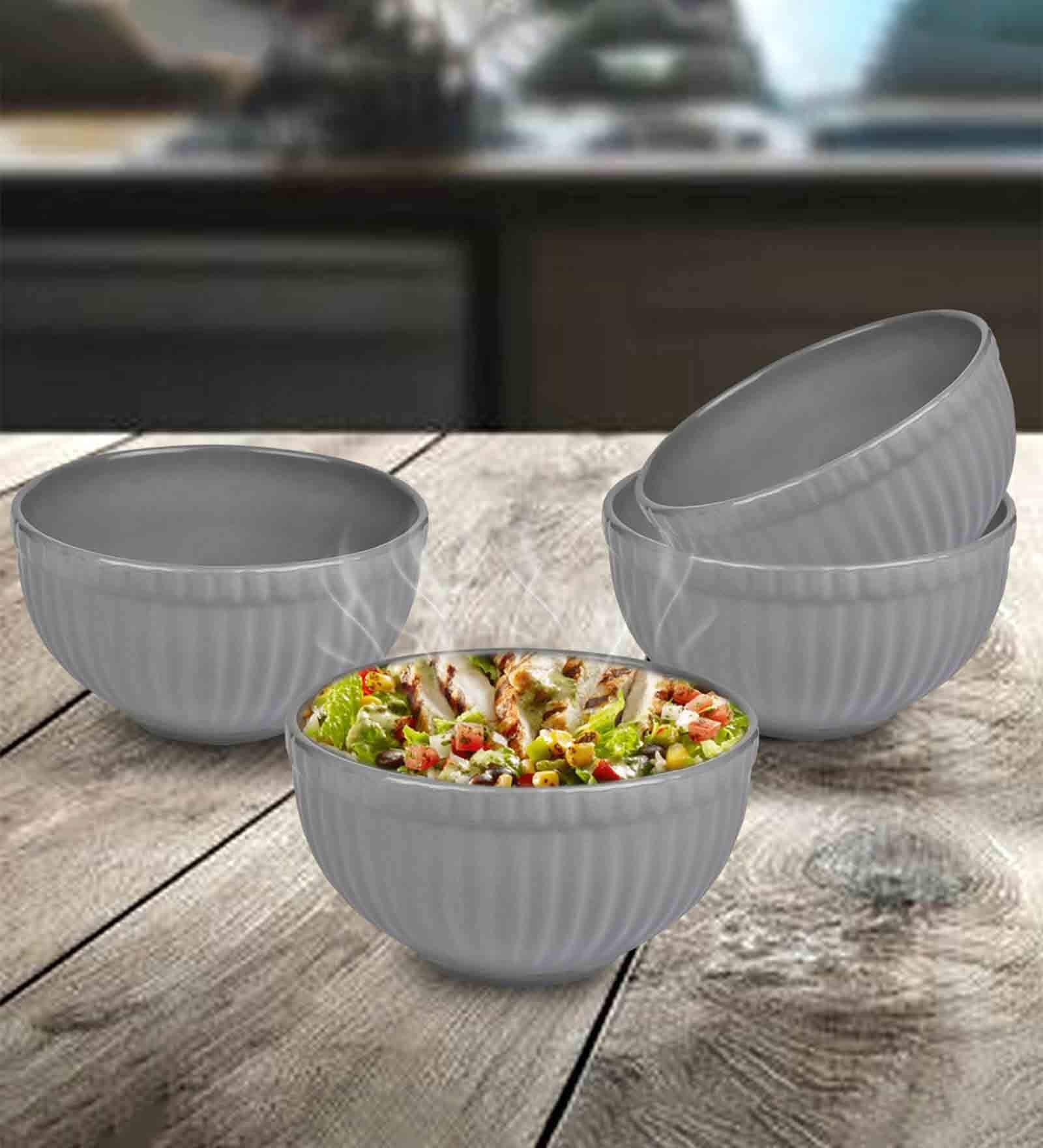 Buy Ceramic Grey 500 ML Serving Bowl Set of 4 at 41% OFF by Urban chef ...