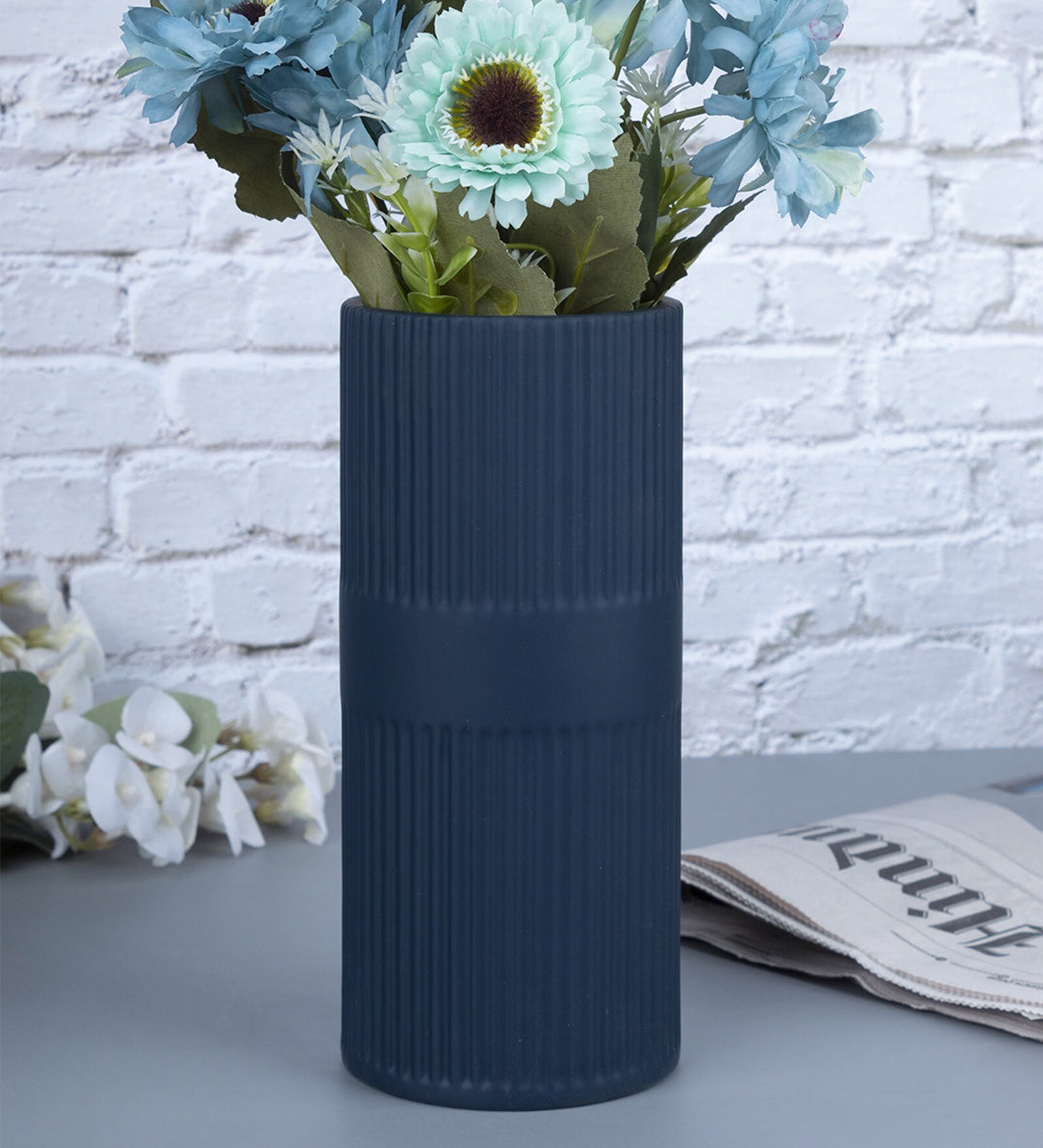 Buy Ceramic Linear Engravings Vase By Market 99 at 33% OFF by Market 99 ...