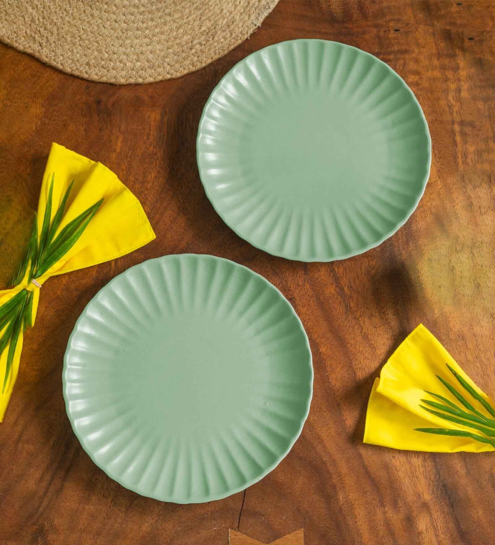 Buy Ceramic Scallop Dinner Plate - Pista Set Of 2 at 46% OFF by 10Club ...