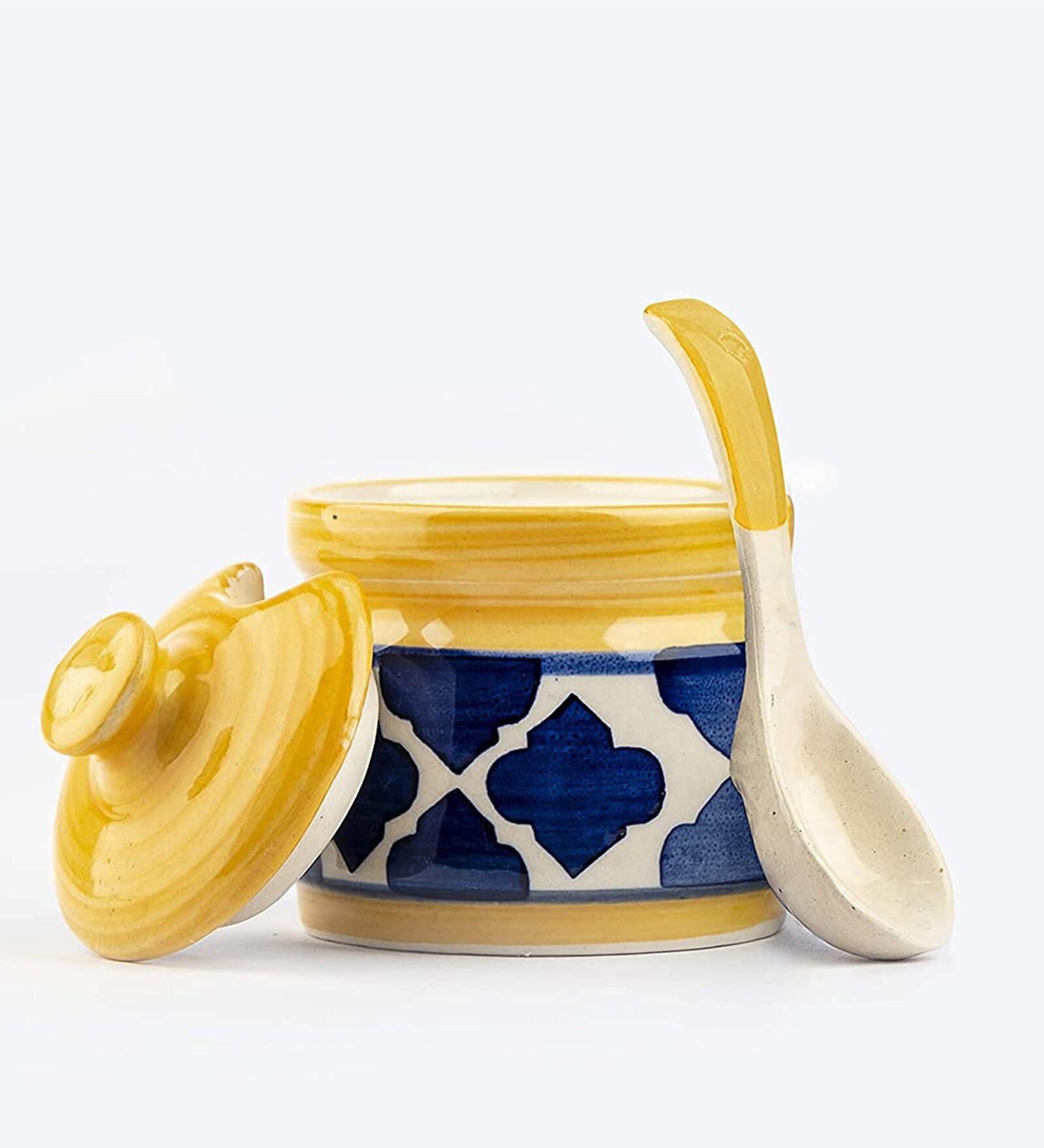 Buy Ceramic Storage Barni Jar with Spoon (Yellow) at 50% OFF by VoiDrop ...