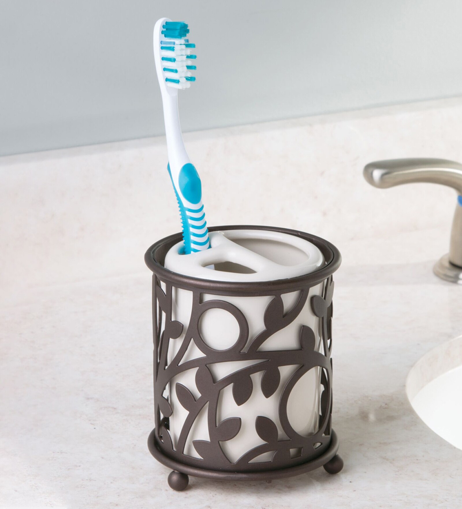 Buy Ceramic Counter Top Toothbrush Holder In Brown at 42% OFF by ...
