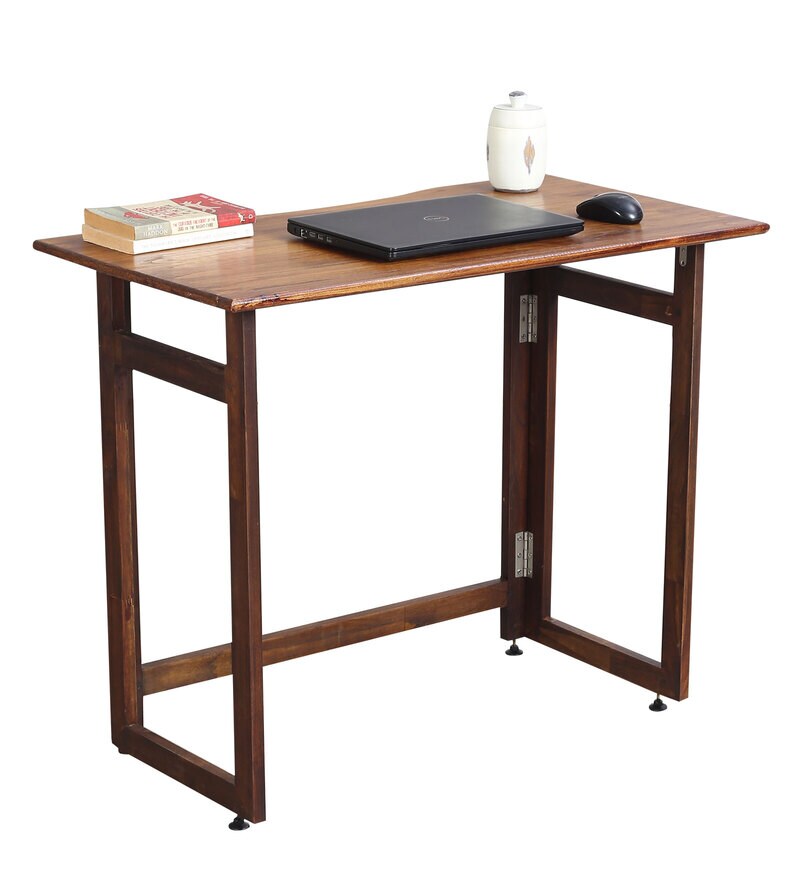 Buy Ellis Solid Wood Writing Table in Walnut Finish By Woodsworth ...