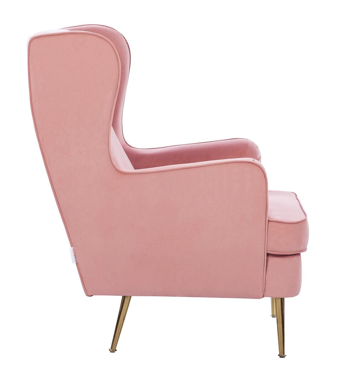 Buy Charm Velvet Wing Chair in Blush Pink Colour by HomeTown Online ...