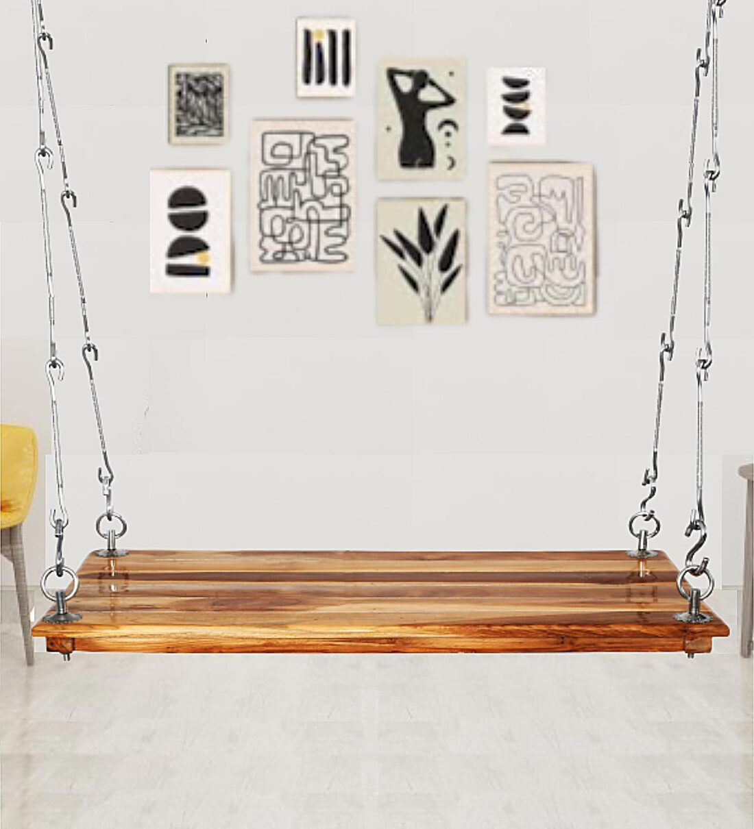 Buy Tsu Teak Wood Plank Swing in Natural Finish at 35% OFF by Riyo Moda ...