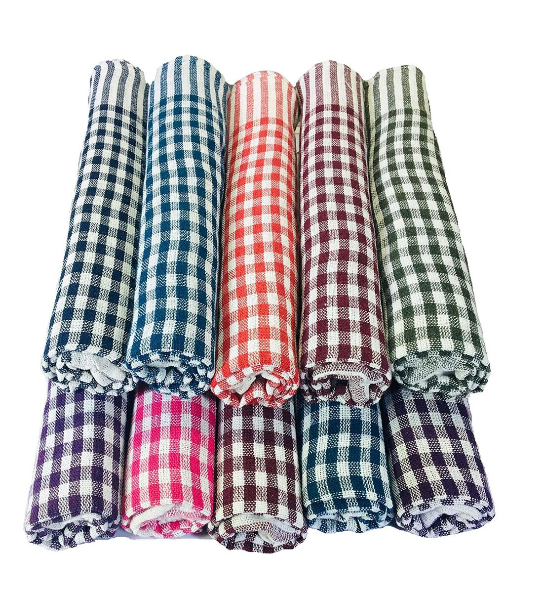 Buy Chequered Multicolour Cotton Cleaning Cloth (Set of 10) by Regalo ...