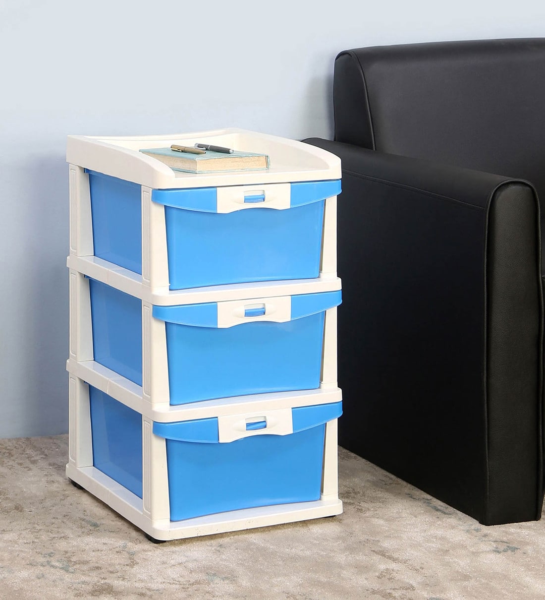 Buy Sky Plastic Kids Chest Of Drawers in Blue & Cream Colour at 14% OFF ...