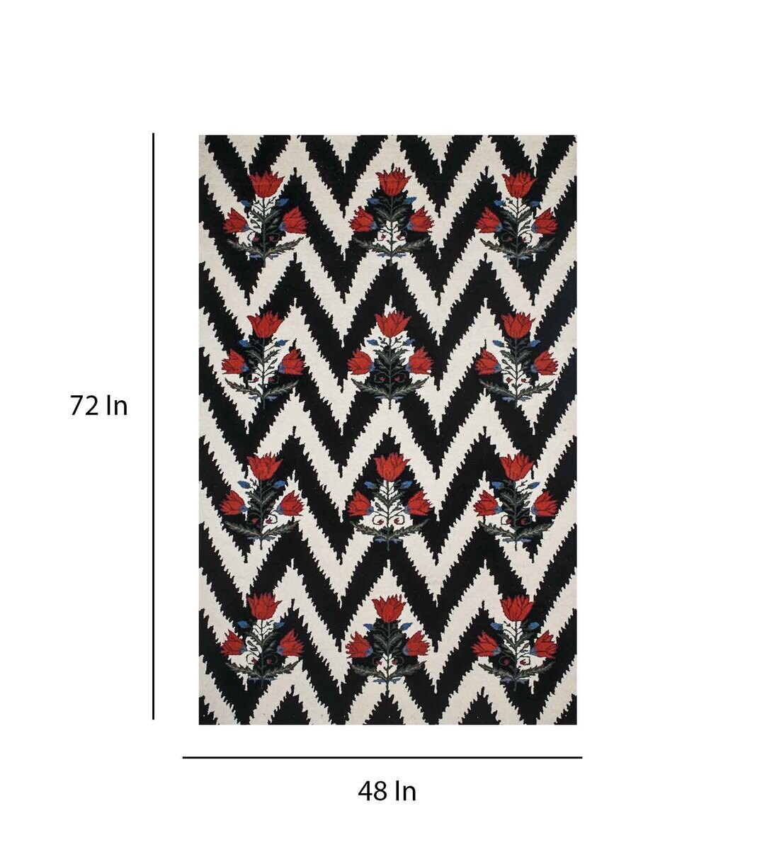 Buy Black Wool Floral 4 x 6 Feet Hand Tufted Carpet by Imperial Knots ...