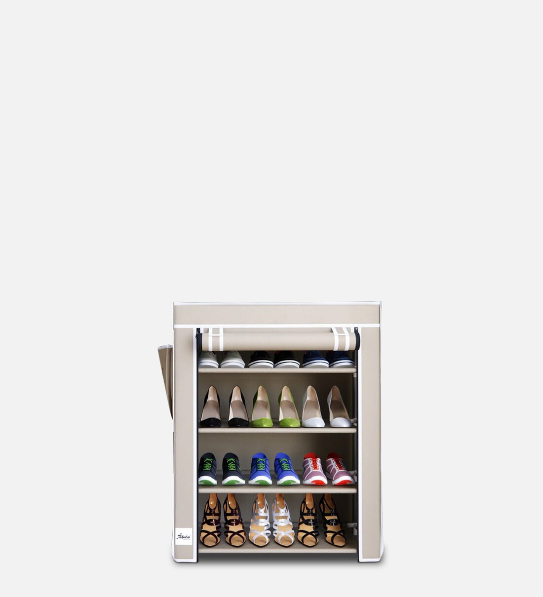 Buy Chevy Fabric Open Shoe Rack in Beige Finish by FABURA Online - Open ...