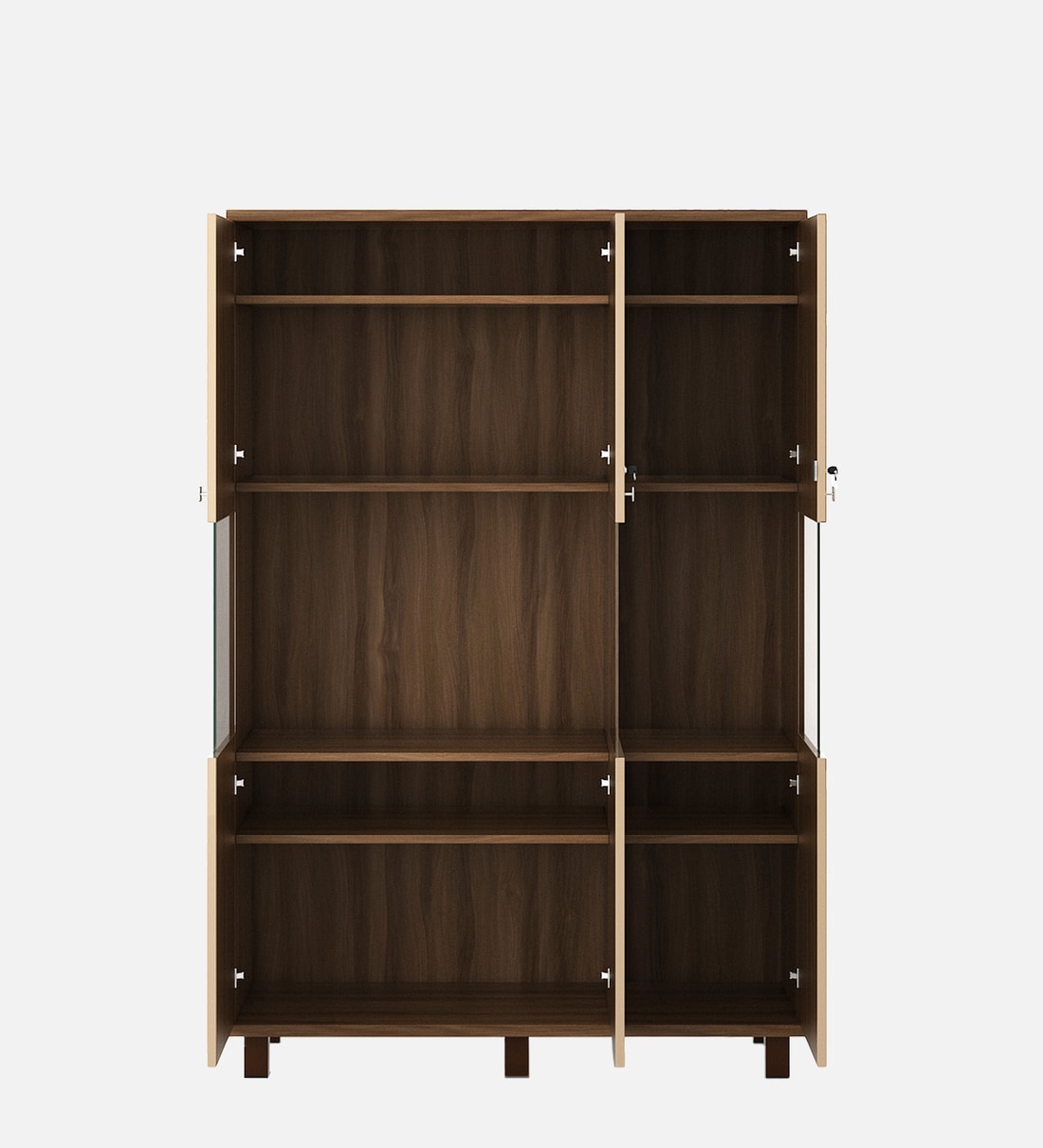 Buy Chief Book Case in Walnut Bronze & Cappuccino Finish by Spacewood ...